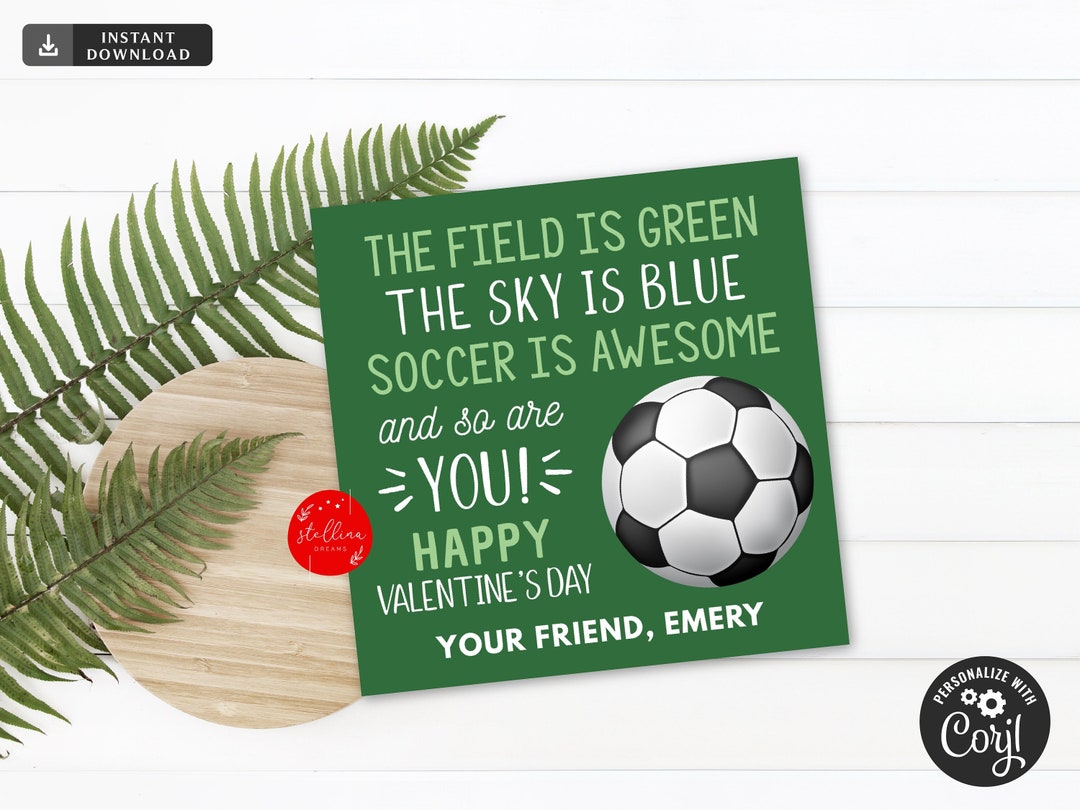 Soccer Valentines Gift Tags, Soccer Cards, Boy Sports Valentine ...