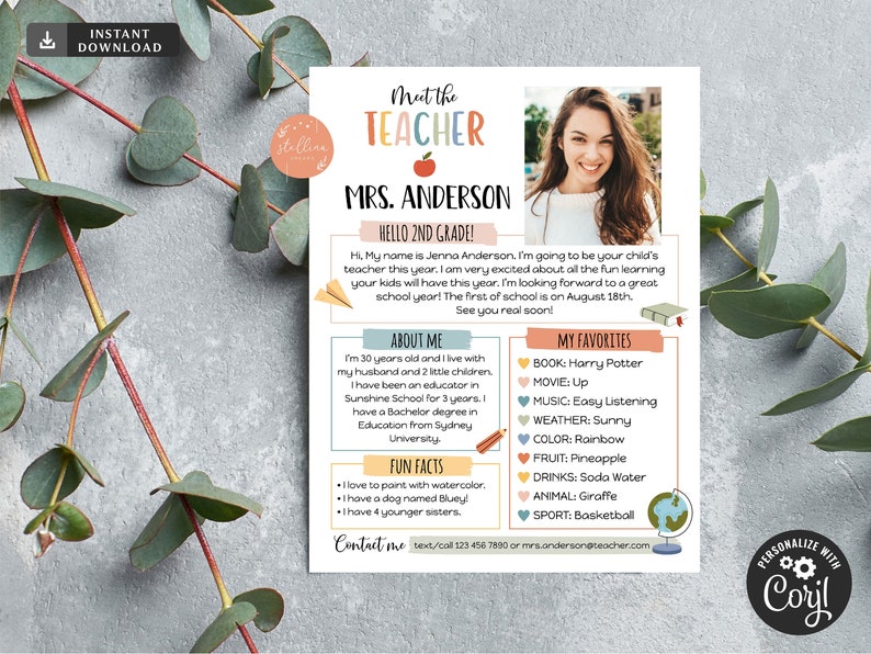 EDITABLE Meet the Teacher, Back to School Printable Flyer, INSTANT ...