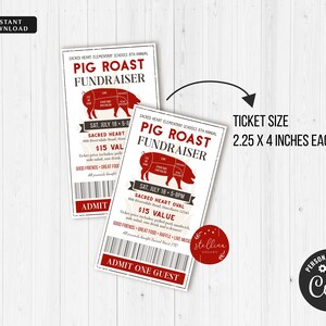 Pig Roast Fundraiser Flyer Ticket Poster Set, Pto Pta, Church Community ...