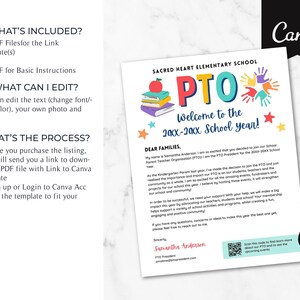 Editable PTA PTO Welcome Letter to Parents, President Introduction ...