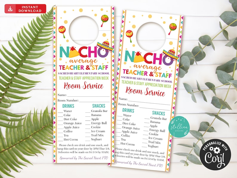 Fiesta Room Service Door Hanger Teacher and Staff - Etsy