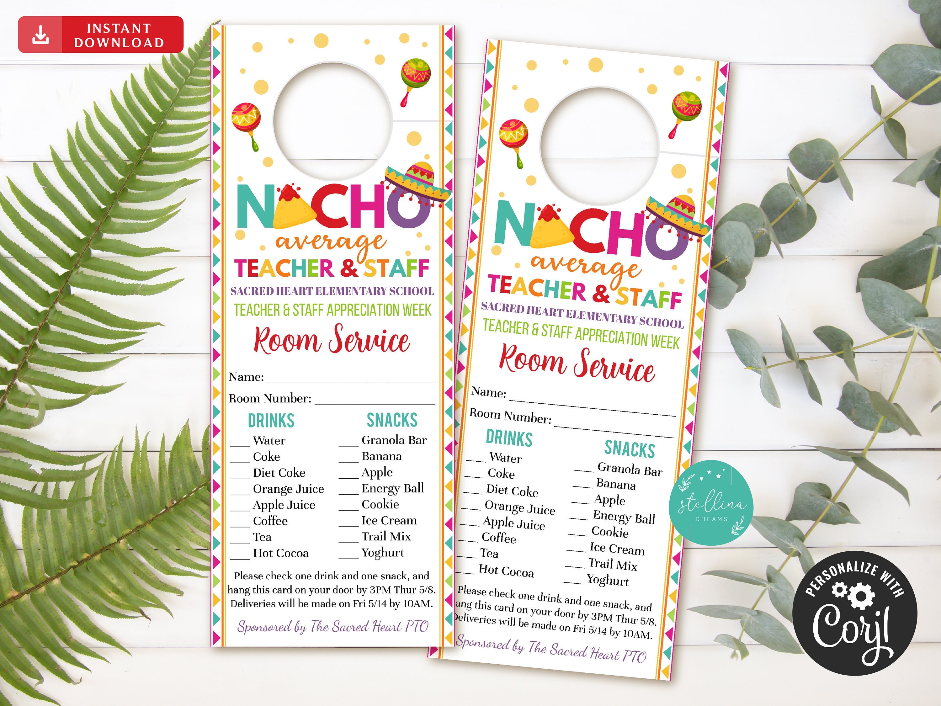 Fiesta Room Service Door Hanger Teacher and Staff - Etsy