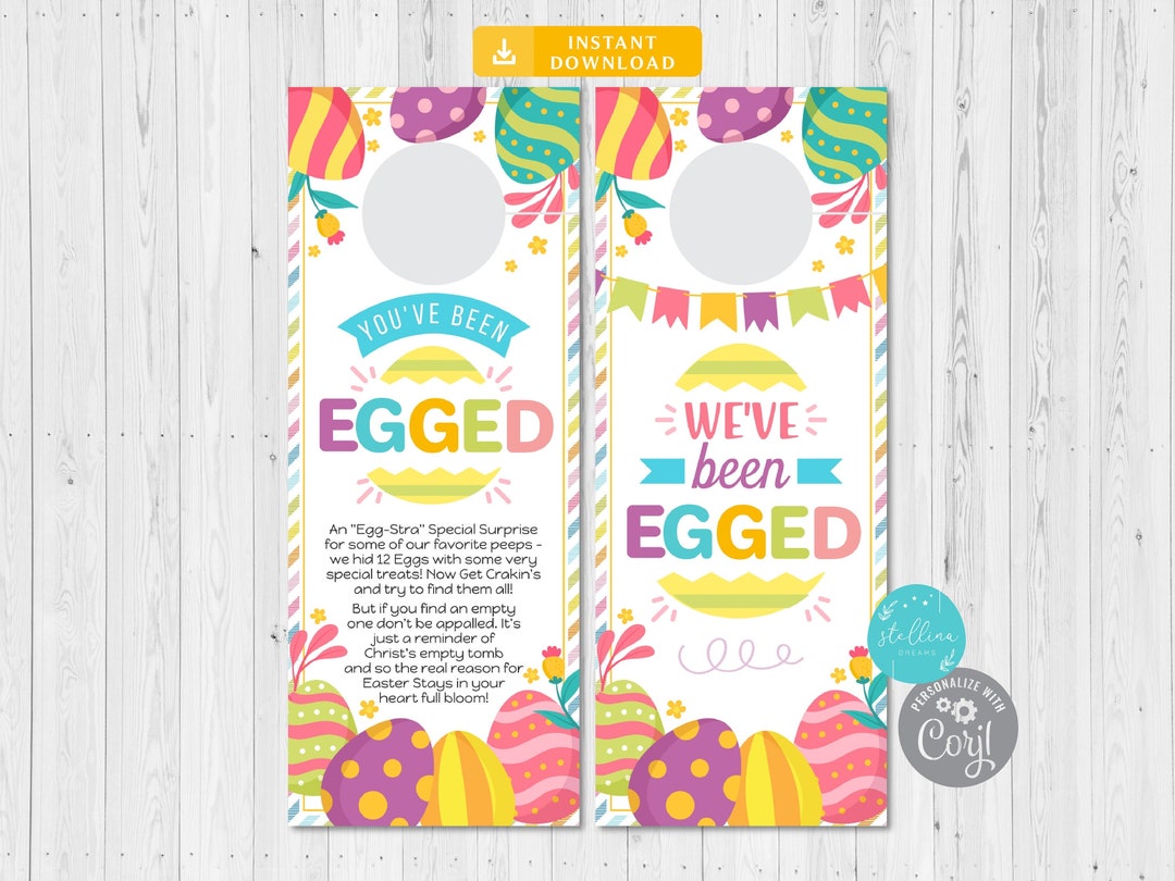 You've Been Egged Door Hangers, Easter Egg Hunt Sign Kit, Easter ...