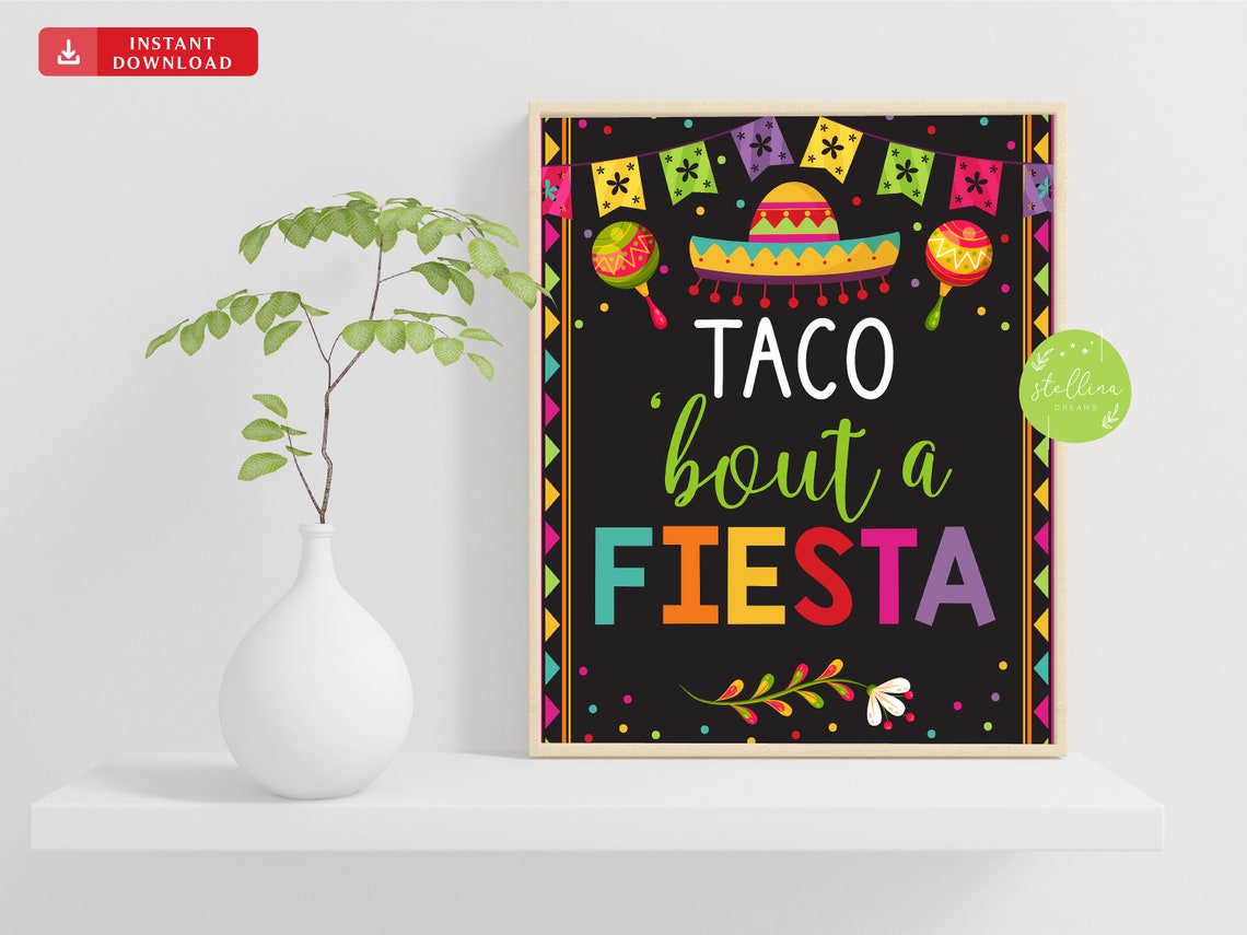 Editable Fiesta Signs, Printable Mexican Theme Party Decor, Cinco De ...