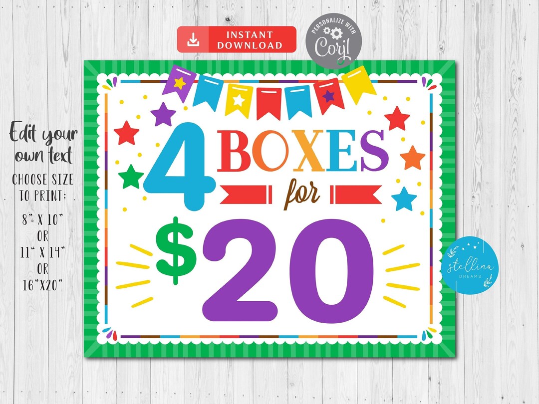 Cookie Booth Price Signs, Cookie Booth Sales Poster, Cookie Booth Sign ...