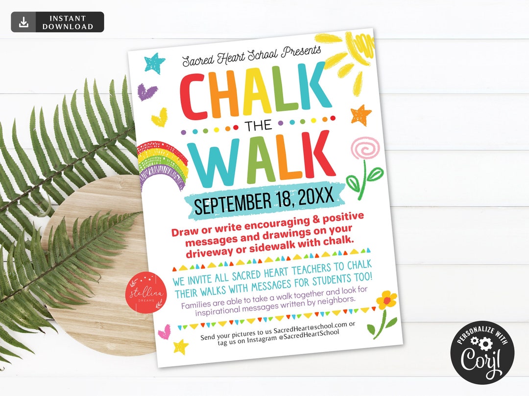 EDITABLE Chalk the Walk Flyer, Homeschool Social Connection Event Idea ...