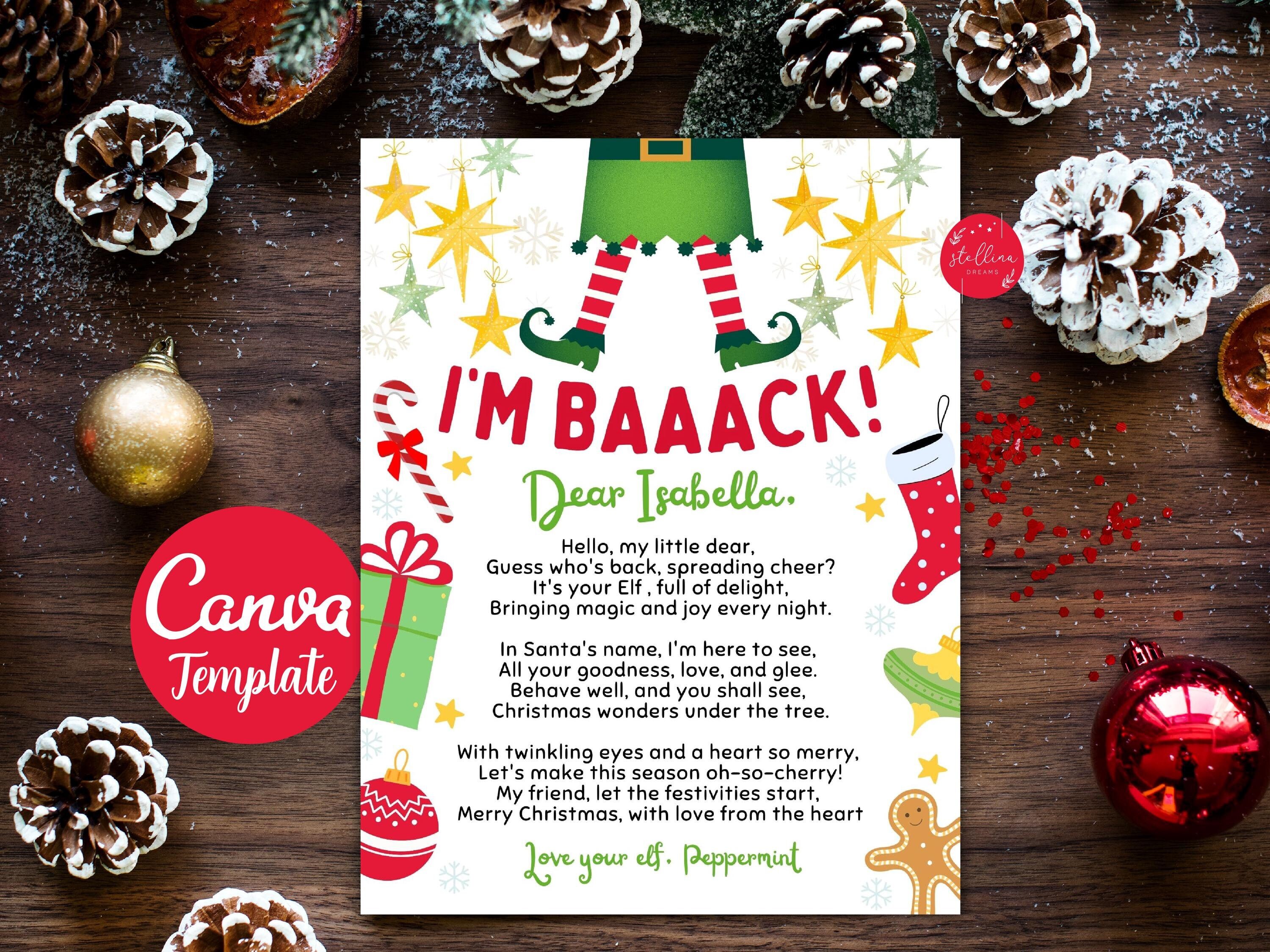 Editable Elf Letter: Christmas Printable Canva Template (DIY) Hello ...
