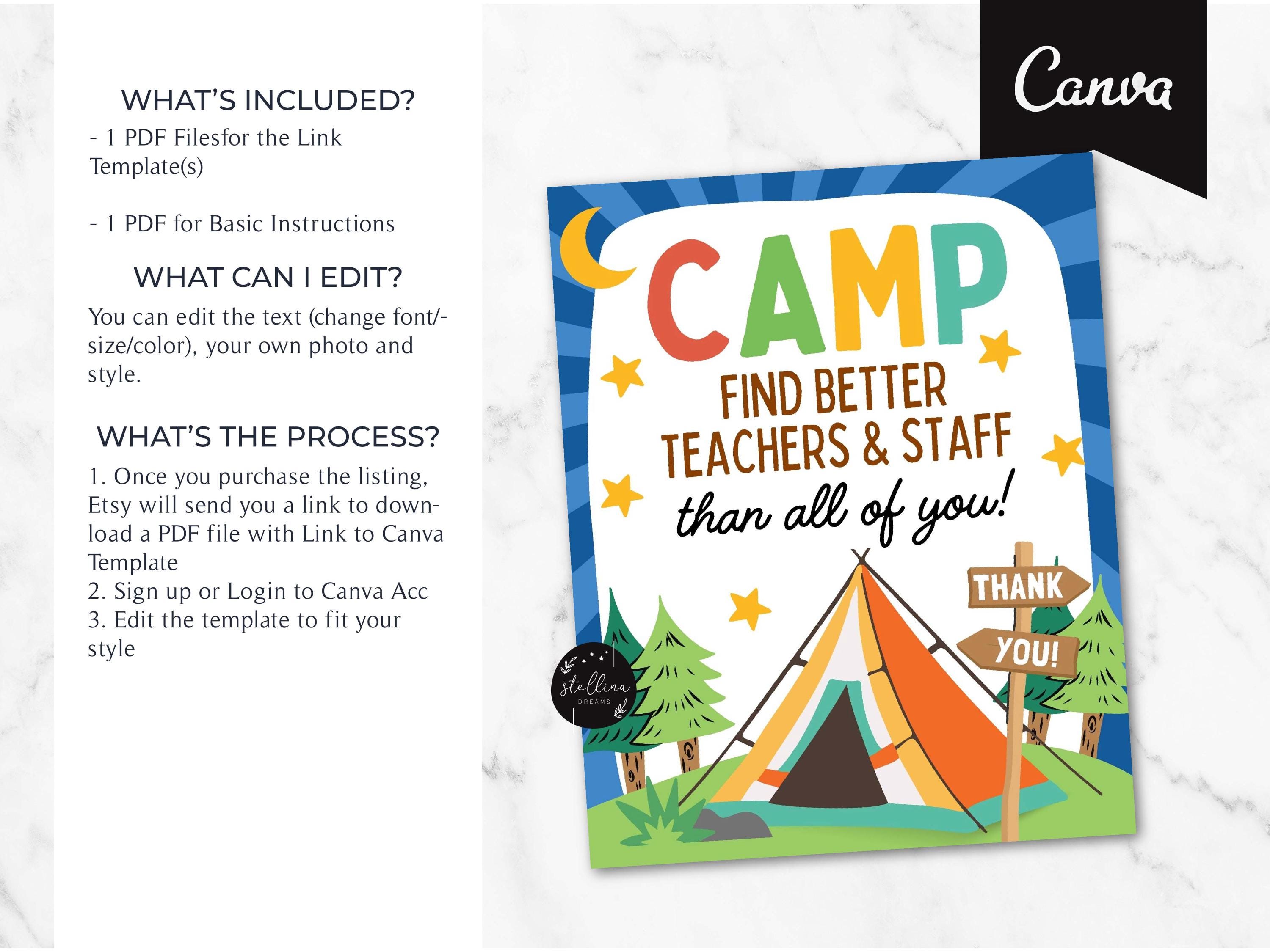 Bundle Camp Theme Teacher Appreciation Posters Adventure Wilderness ...