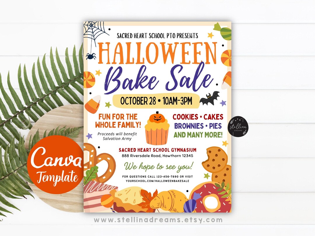 Editable Halloween Bake Sale Flyer, Festival Fall Harvest Flyer ...