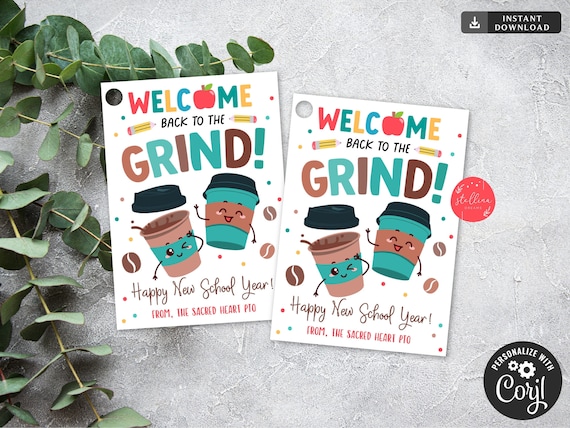 Coffee Teacher Gift Tag Welcome Back to the Grind Back to - Etsy