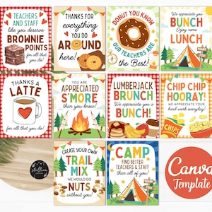 Editable Bundle Camp Theme Teacher Appreciation Itinerary Adventure ...
