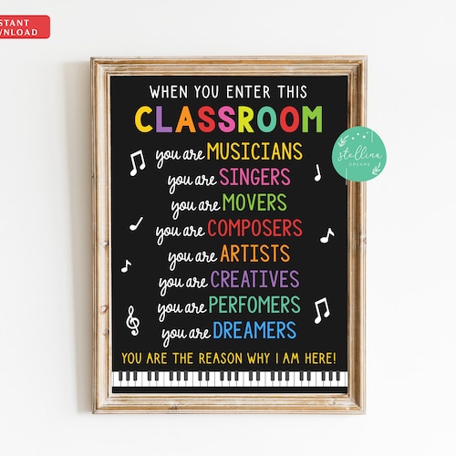 Music Teacher Classroom Printable Poster Classroom Decor - Etsy