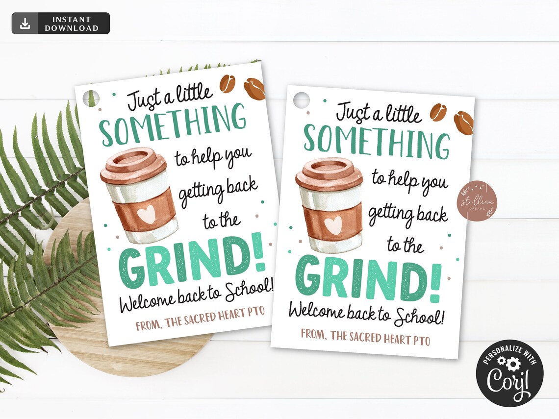 Editable Coffee Teacher Gift Tag Back to School Teacher - Etsy