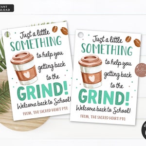 Editable Coffee Teacher Gift Tag, Back to School Teacher Gifts, First ...