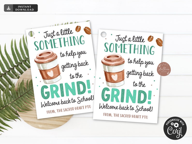 Editable Coffee Teacher Gift Tag Back to School Teacher - Etsy