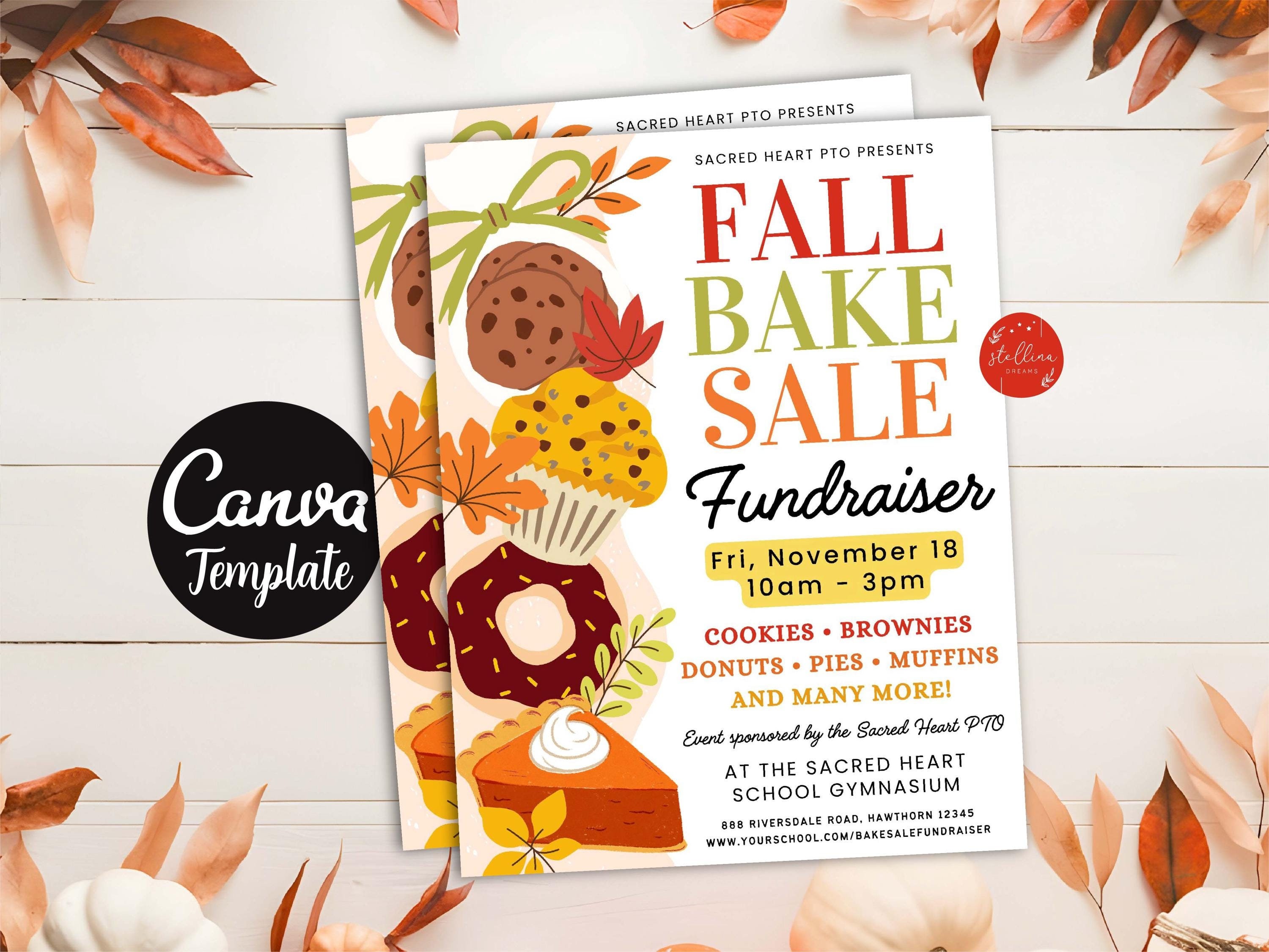 Editable Fall Bake Sale Flyer, Festival Fall Harvest Flyer, Printable ...