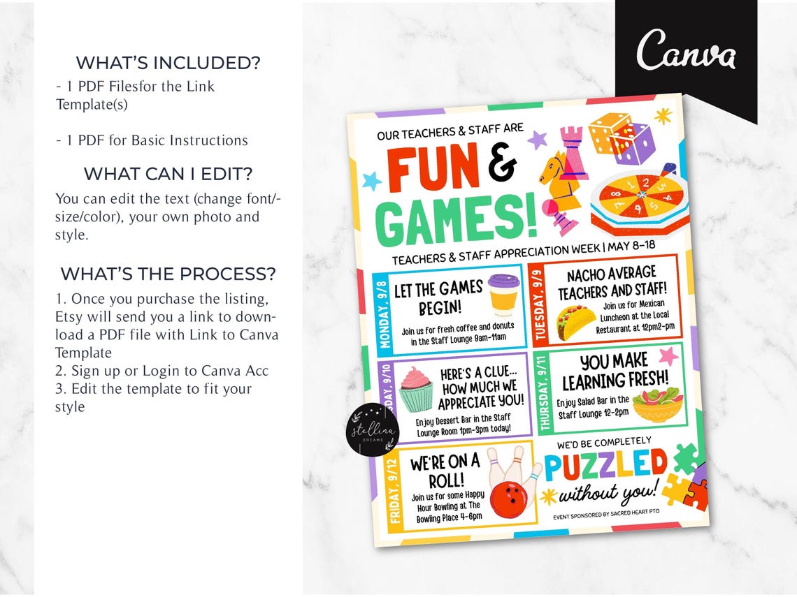 Editable BUNDLE Teacher Appreciation Week Itinerary, Thanks for Making ...