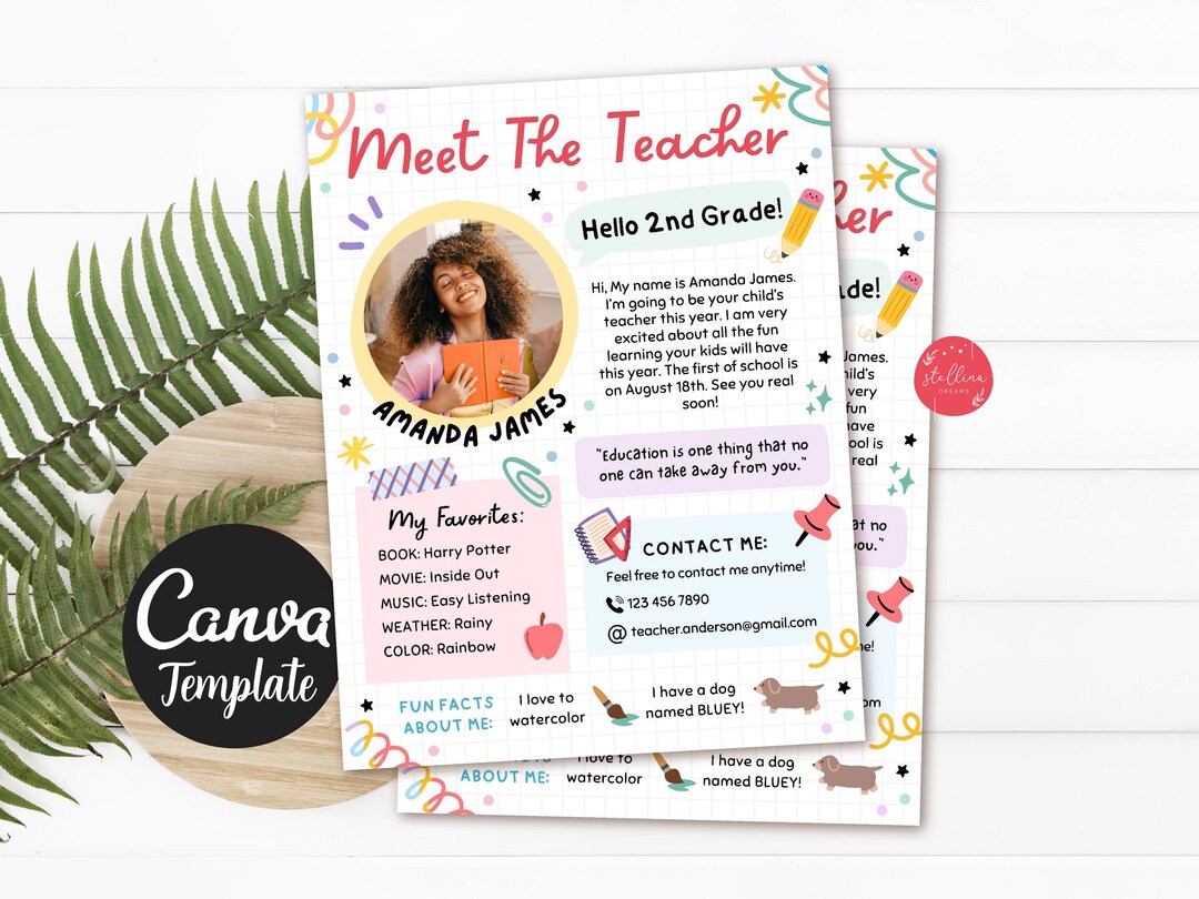 Editable Meet the Teacher Newsletter: Rainbow Pastels CANVA Template ...