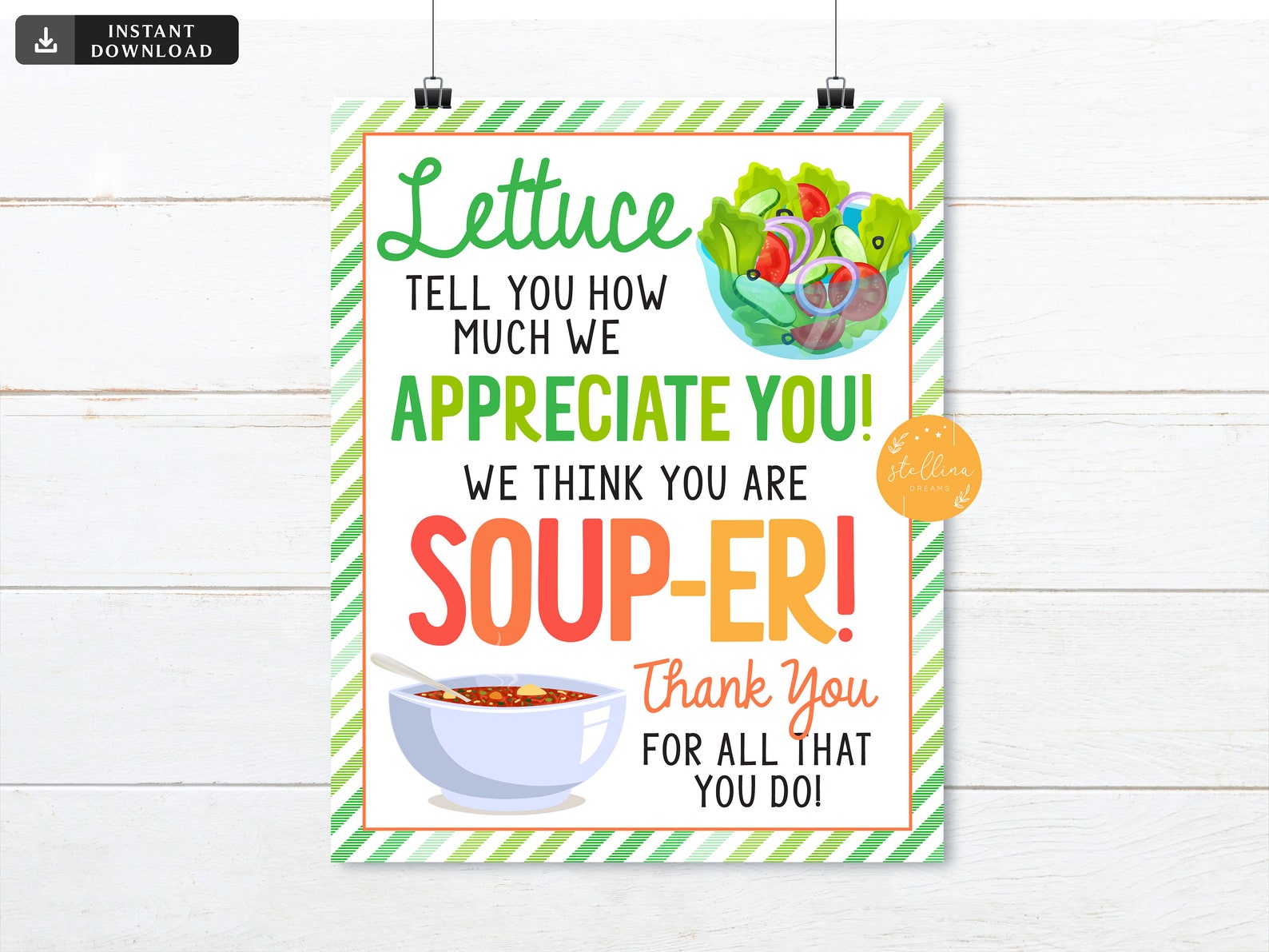 Salad Appreciation Sign Soup Table Top Sign Soup-er Staff - Etsy
