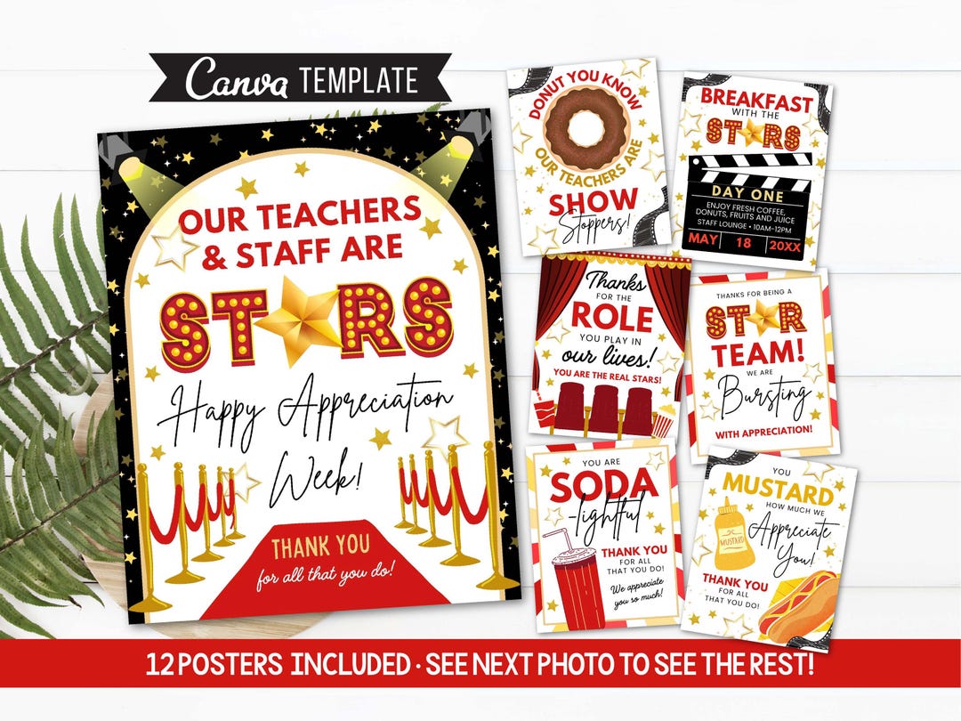 Bundle Teacher Appreciation Movie Themed Decor Posters, Cinema Movie ...