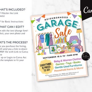 Garage Sale Flyer, Printable PTA PTO Flyer, School Church Fundraiser ...