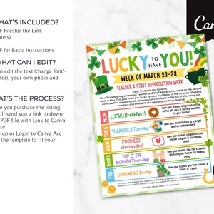 Editable St. Patricks Day Teacher Appreciation Week Lucky Theme ...
