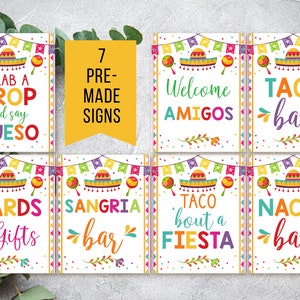 Printable Mexican Theme Party Decor, Editable Fiesta Signs, Cinco De ...