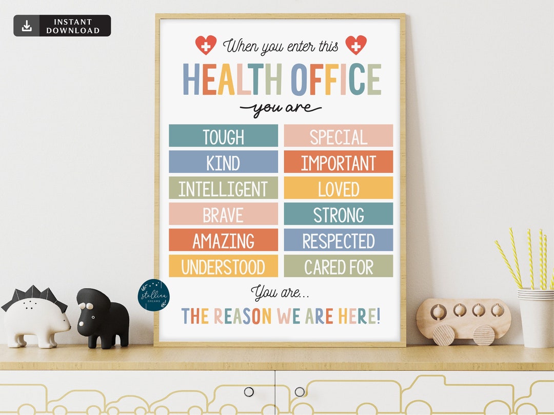Printable School Health Office Poster When You Enter This Health Office ...