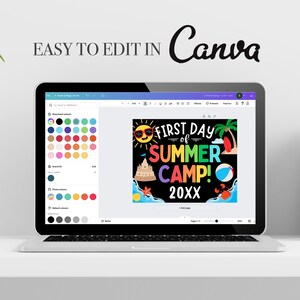 EDITABLE First Day of Summer Camp Sign Printable Instant Download Photo ...