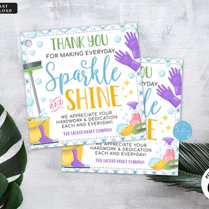Editable Housekeeping Appreciation Week Gift Tag Housekeeper Thank You ...