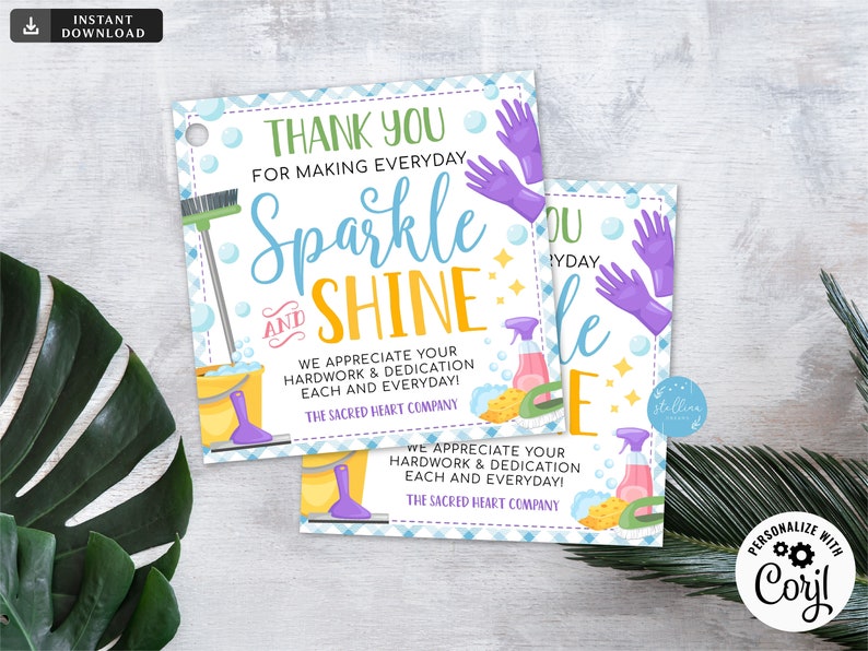 Editable Housekeeping Appreciation Week Gift Tag Housekeeper Thank You ...