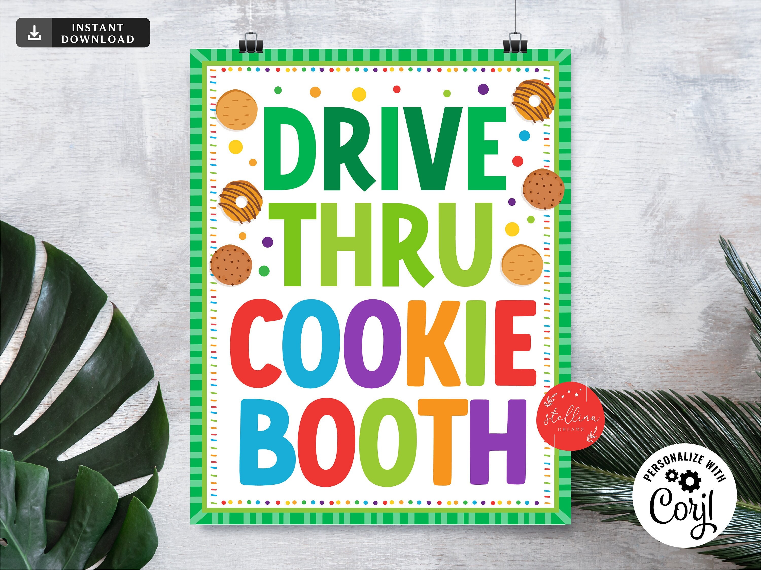 Drive up Cookie Booth Printable Outdoor Cookie Booth Sign Set | Etsy