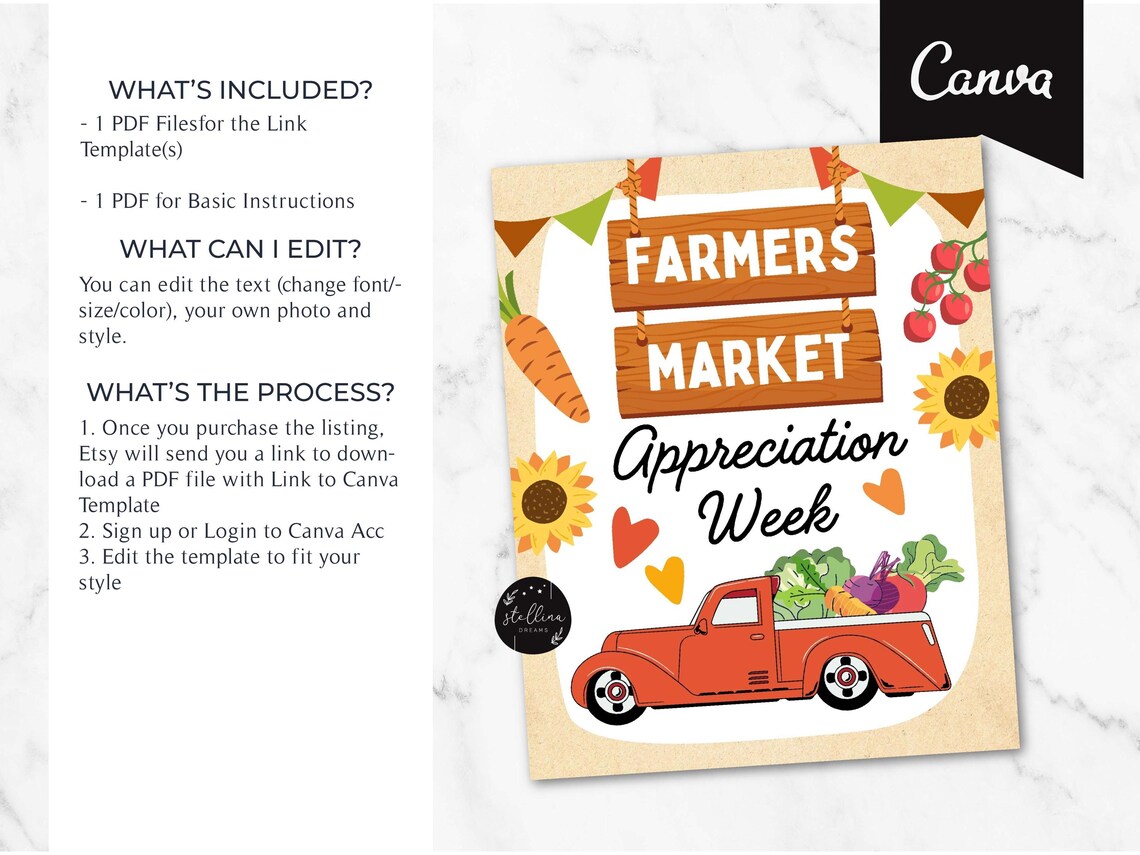 Editable Bundle Farmers Market Theme Teacher and Staff Appreciation ...