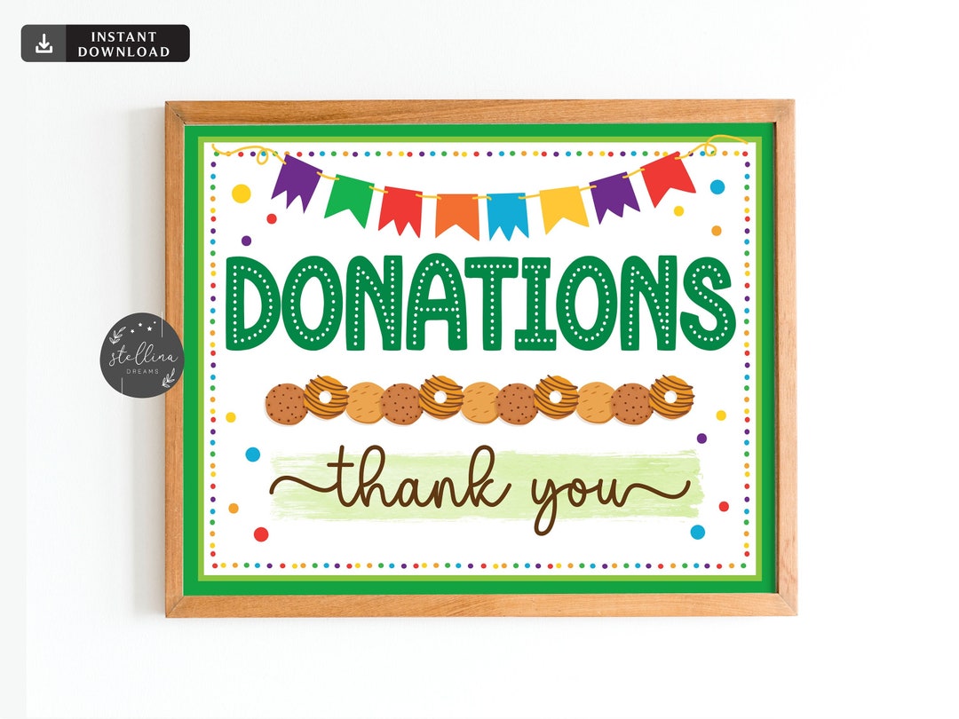 INSTANT DOWNLOAD Cookie Booth Donations Sign If You Can't Eat 'em Treat ...