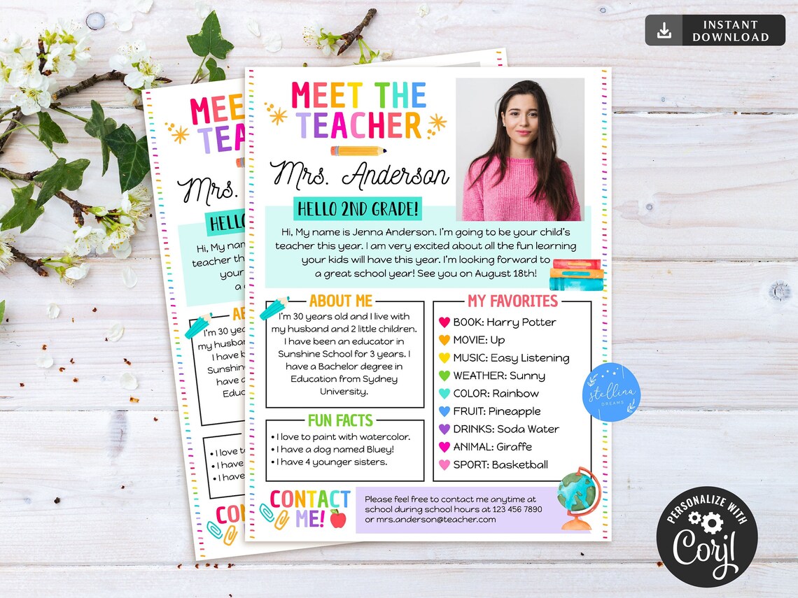 EDITABLE Meet the Teacher Back to School Printable Flyer - Etsy