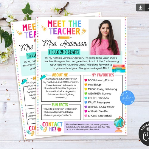 EDITABLE Meet the Teacher Back to School Printable Flyer - Etsy