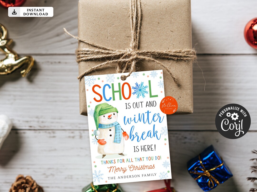 Editable Christmas Gift Tags, Winter Break Thank You Snow Much for All ...