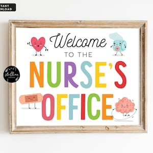 Welcome to the Nurse's Clinic Sign, School Health Office Poster ...