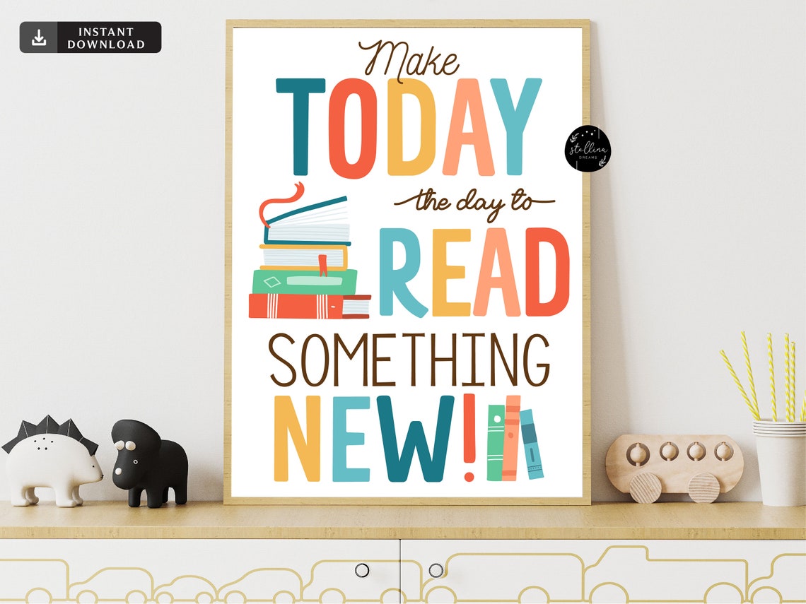 Reading Poster School Library English Classroom Printable - Etsy