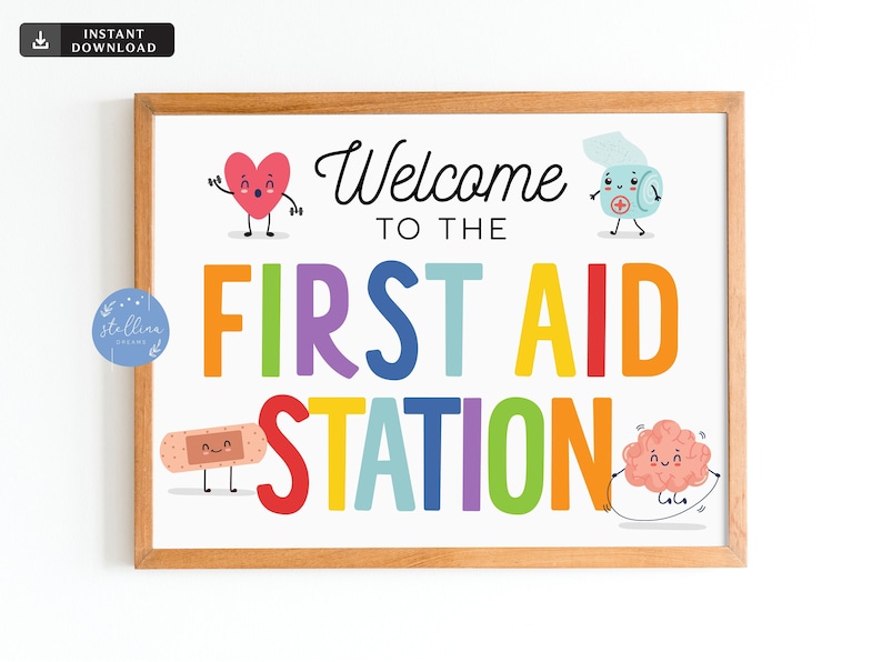 School Health Office Poster Printable Welcome to the First Aid Station ...
