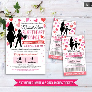 Mother Son Sweetheart Valentine's Day Dance, School Dance Flyer Party ...
