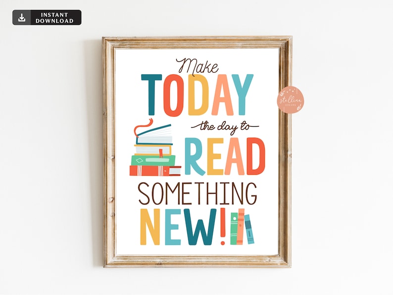 Reading Poster, School Library English Classroom Printable Poster ...