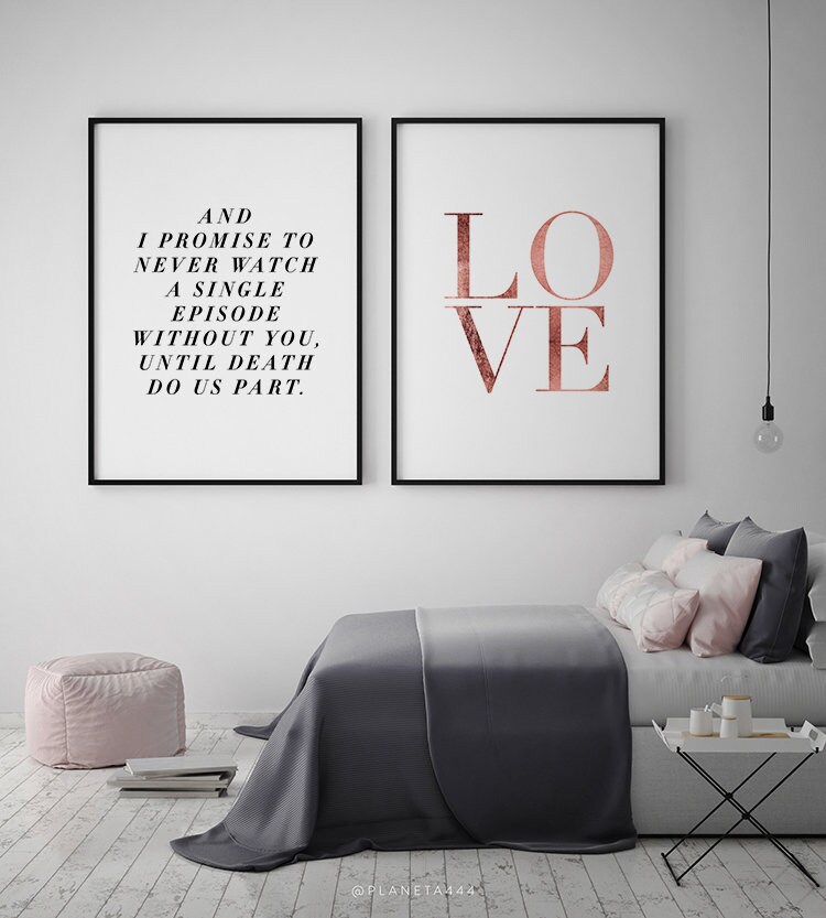 LOVE Rose Gold Printable Art, Love Faux Gold Foil Poster, Minimalist ...