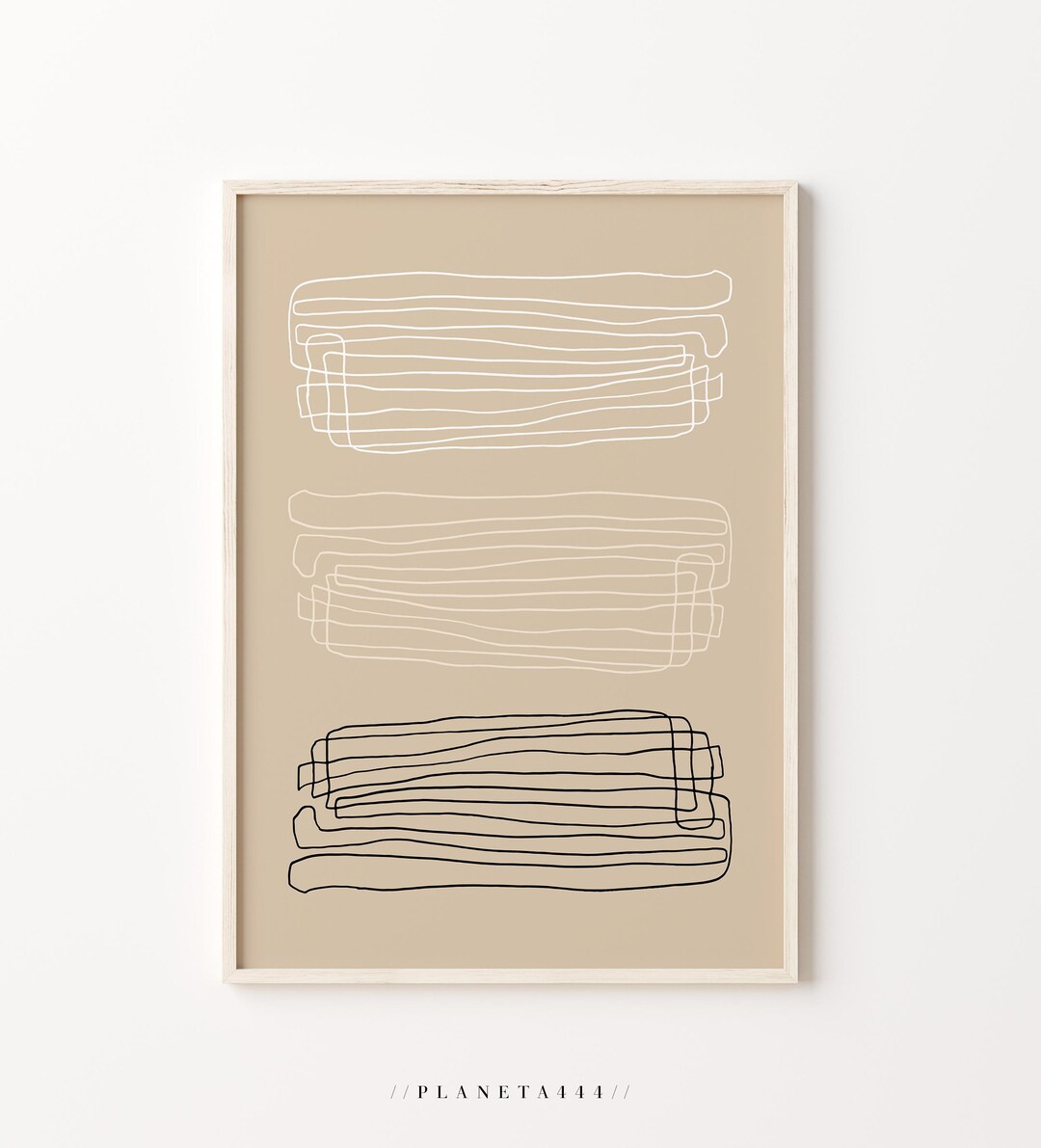 Abstract Line Art Printable Poster, Minimalist Modern Wall Art, Neutral ...