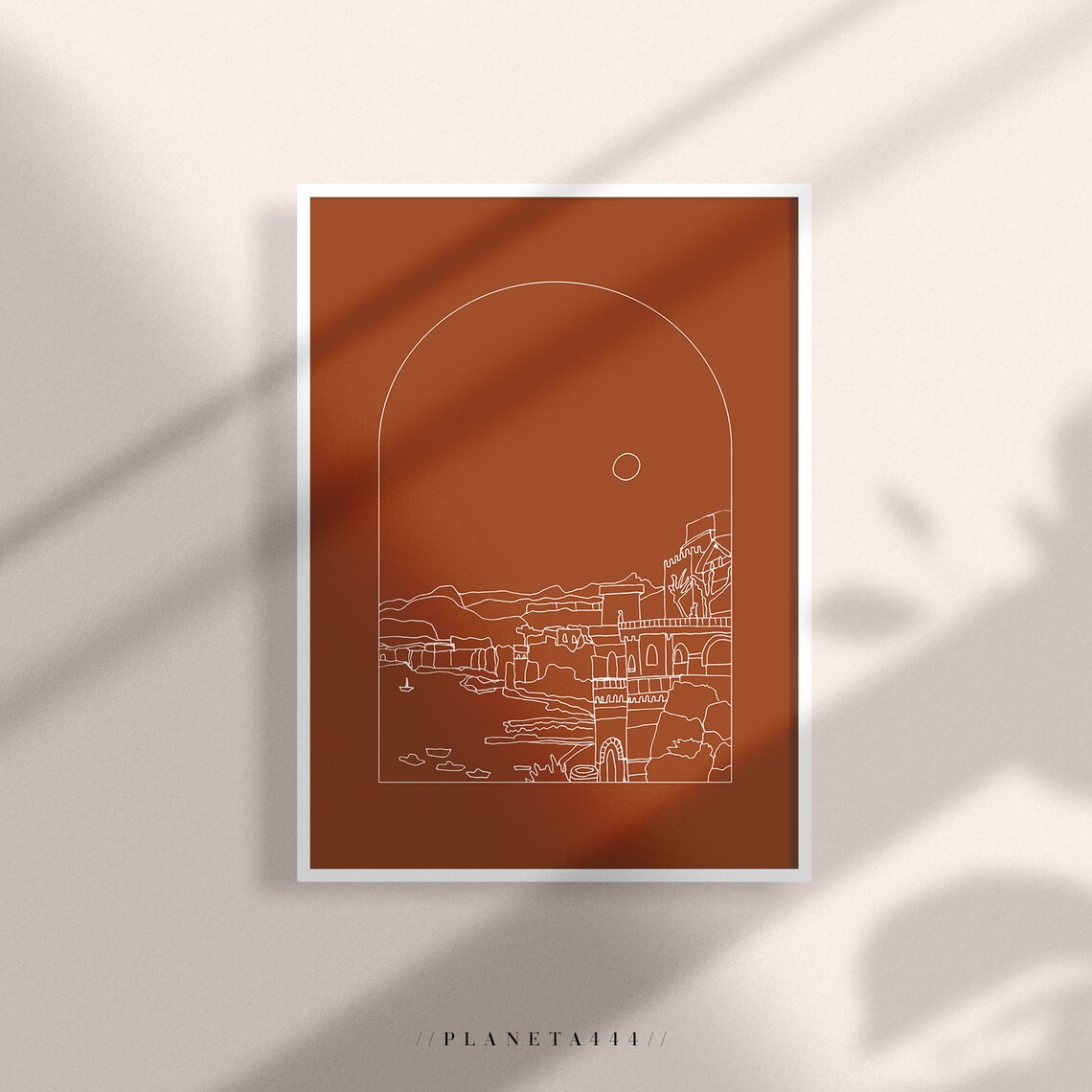 Sorrento Italian Landscape Printable Italy Line Art Digital - Etsy