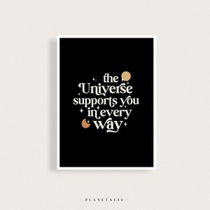 The Universe Supports You Quote Printable Art Celestial Moon Stars Art ...
