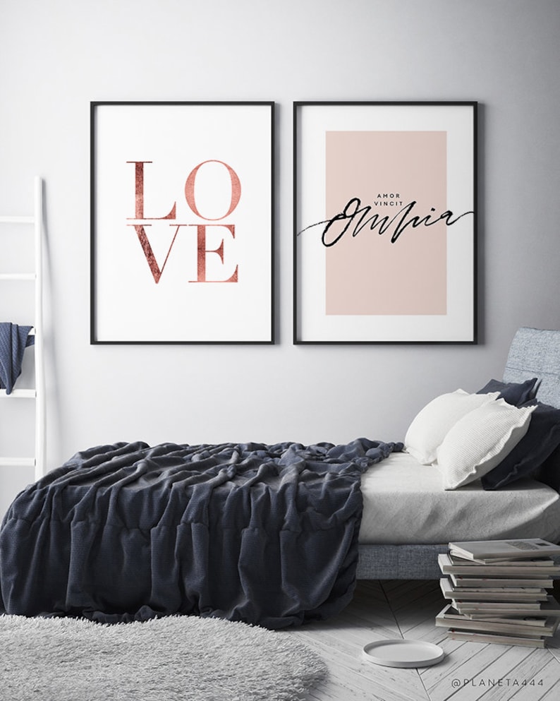 LOVE Rose Gold Printable Art Love Faux Gold Foil Poster - Etsy