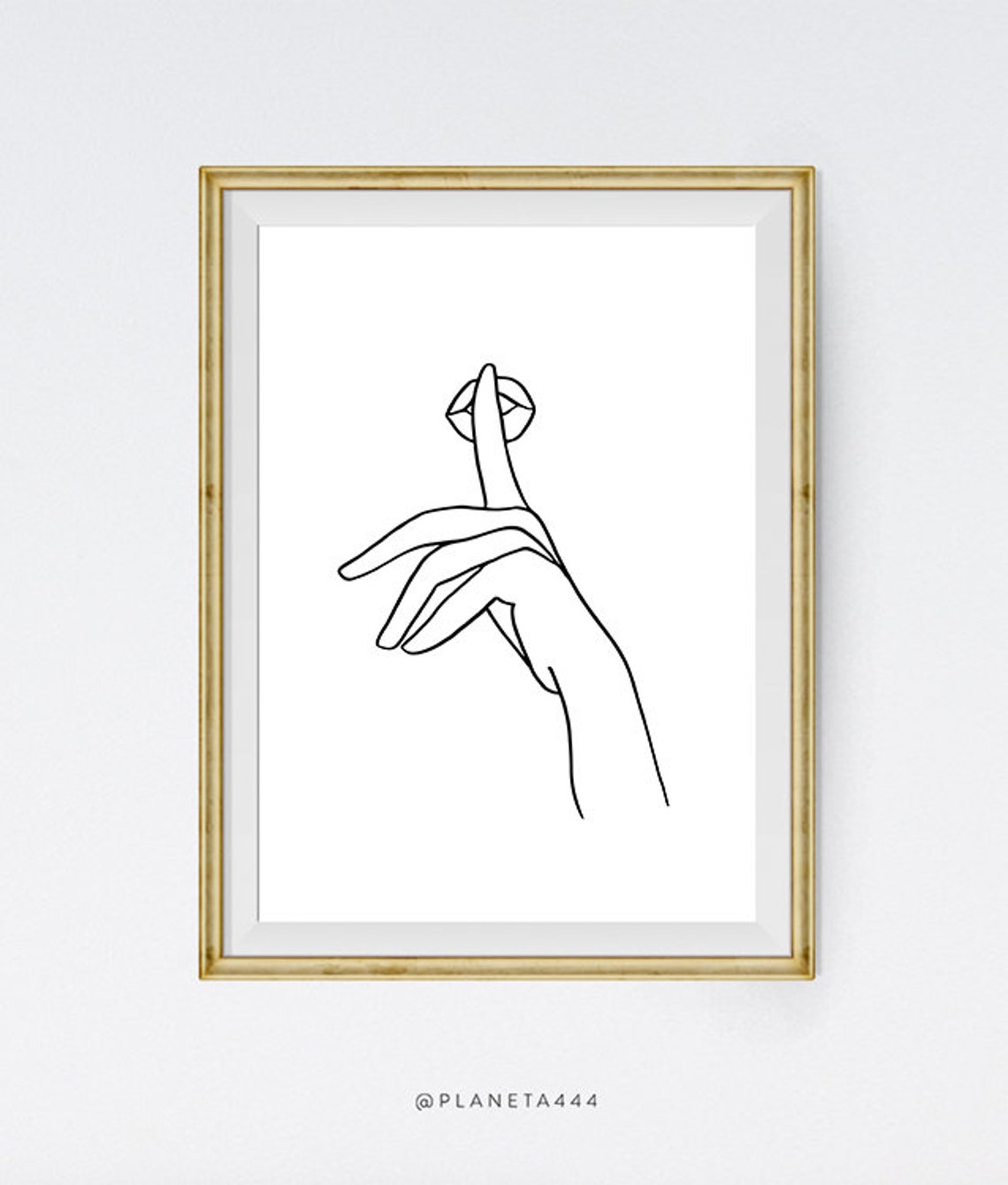 Shhh Hush Printable Art Silence Line Art Printable Finger on - Etsy