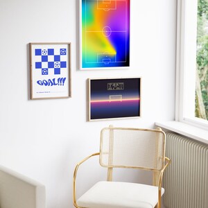 Goal Checkered Football Soccer Printable Art Football Team Fan Poster ...