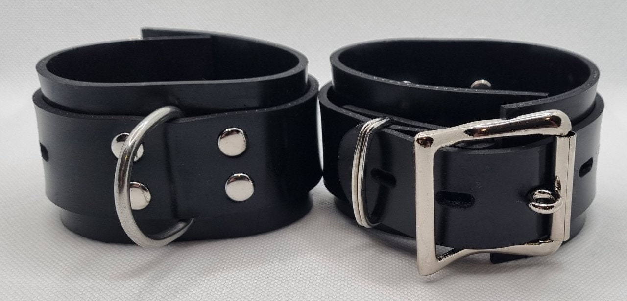 Heavy Rubber Bondage Mega Set (locking) - Wrist Cuffs + Ankle Cuffs ...